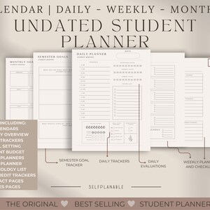 Student Planner Digital, Goodnotes Planner Undated, Digital Academic ...