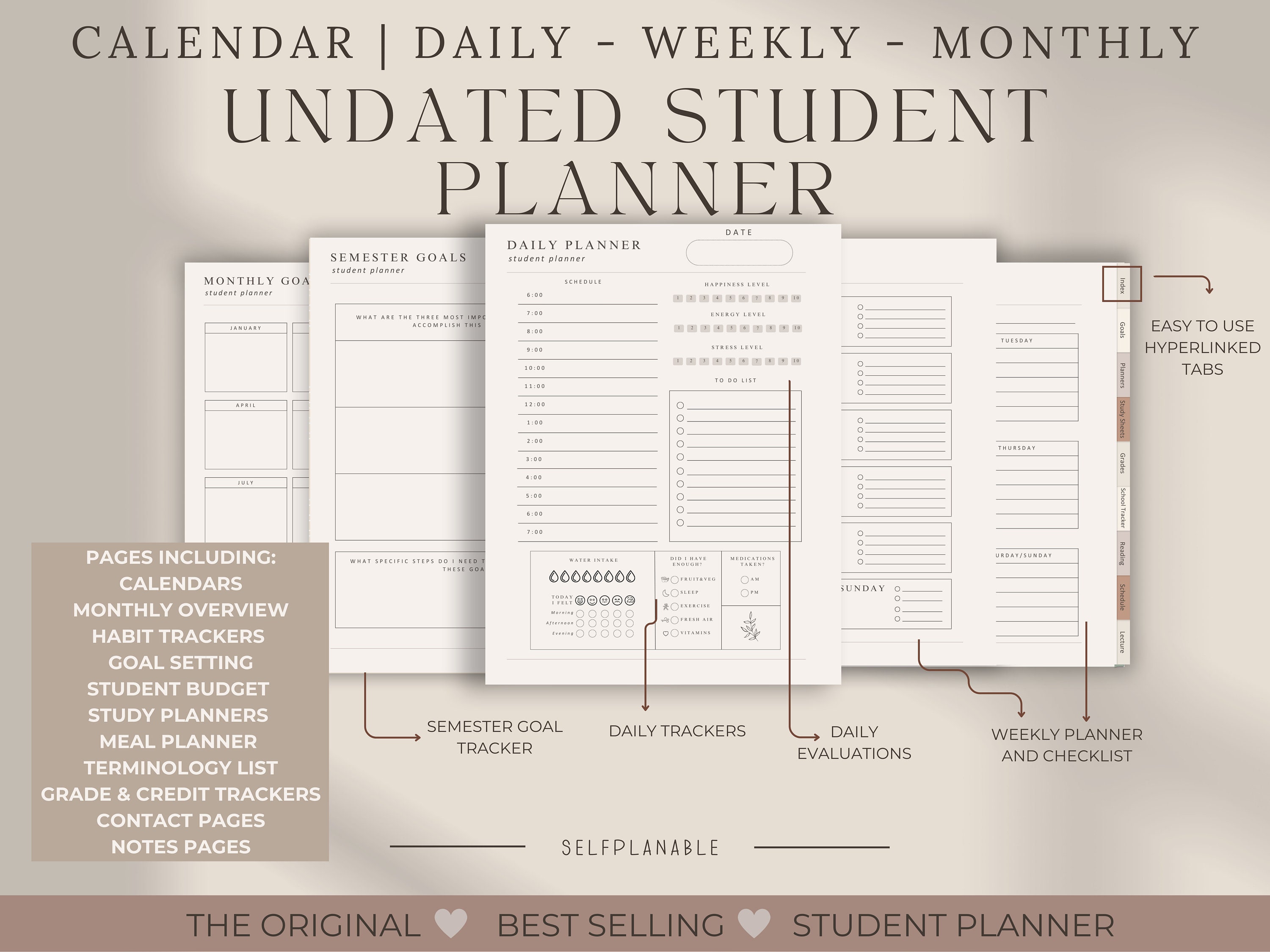Student Planner Digital, Goodnotes Planner Undated, Digital Academic ...