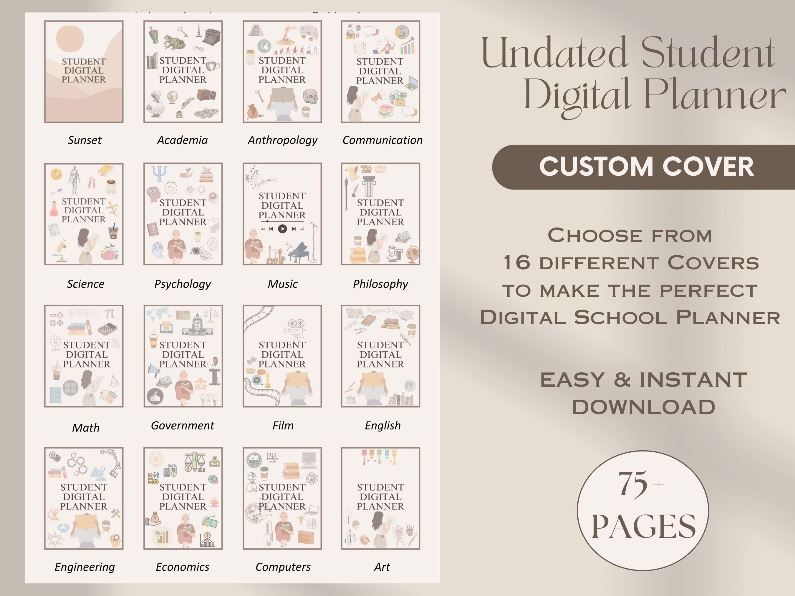 Student Planner Digital, Goodnotes Planner Undated, Digital Academic ...