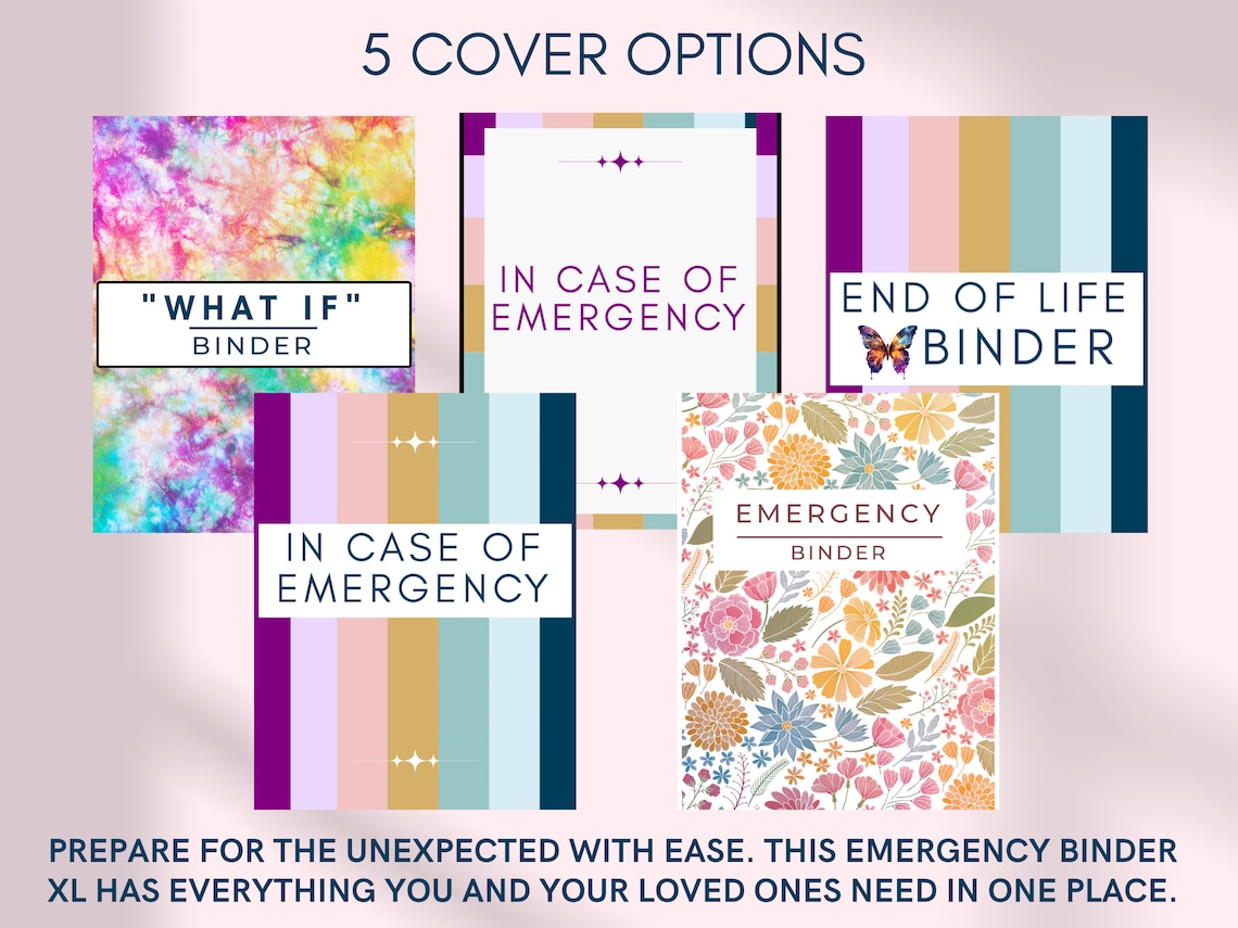 Just in Case of Emergency Binder, Life Organizer Editable Forms, End of ...