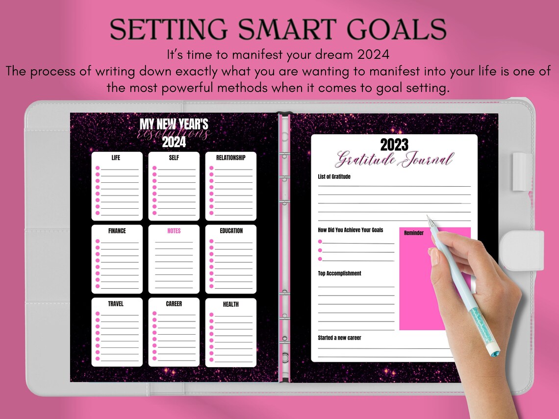 2024 New Year's Resolution Planner, 2024 Vision Board, New Years Goal ...
