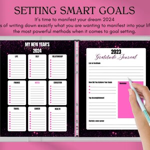 2024 New Year's Resolution Planner, 2024 Vision Board, New Years Goal ...