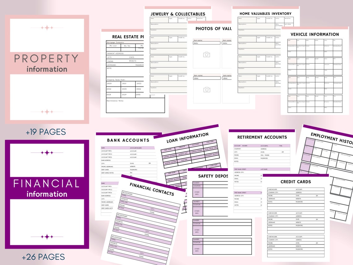 Just in Case of Emergency Binder, Life Organizer Editable Forms, End of ...