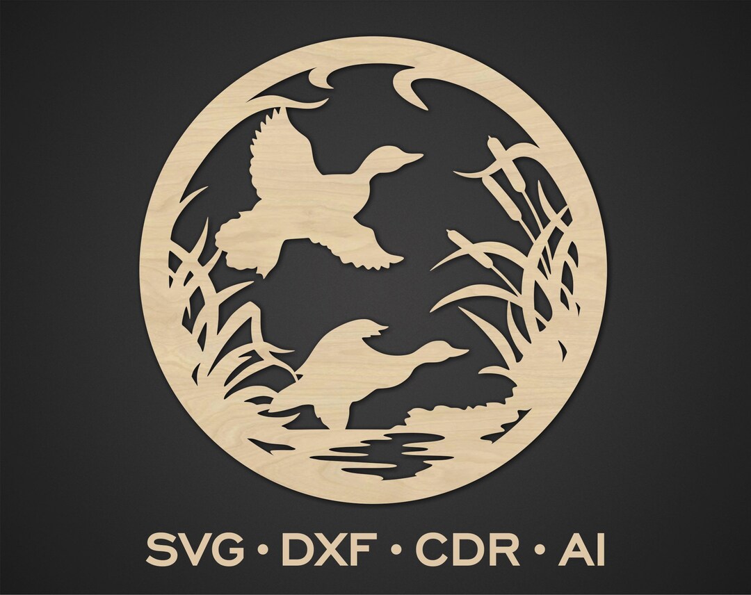 Mallard SVG Duck Hunting Svg Dxf Cdr Ai Files Lasercut - Etsy