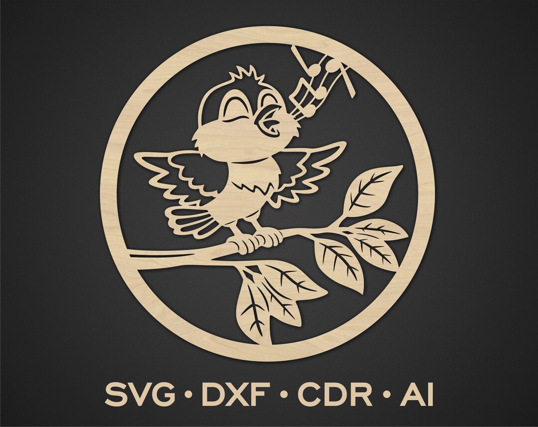 Bird SVG Bird Singing SVG Svg Dxf Cdr Ai Files Lasercut - Etsy Canada