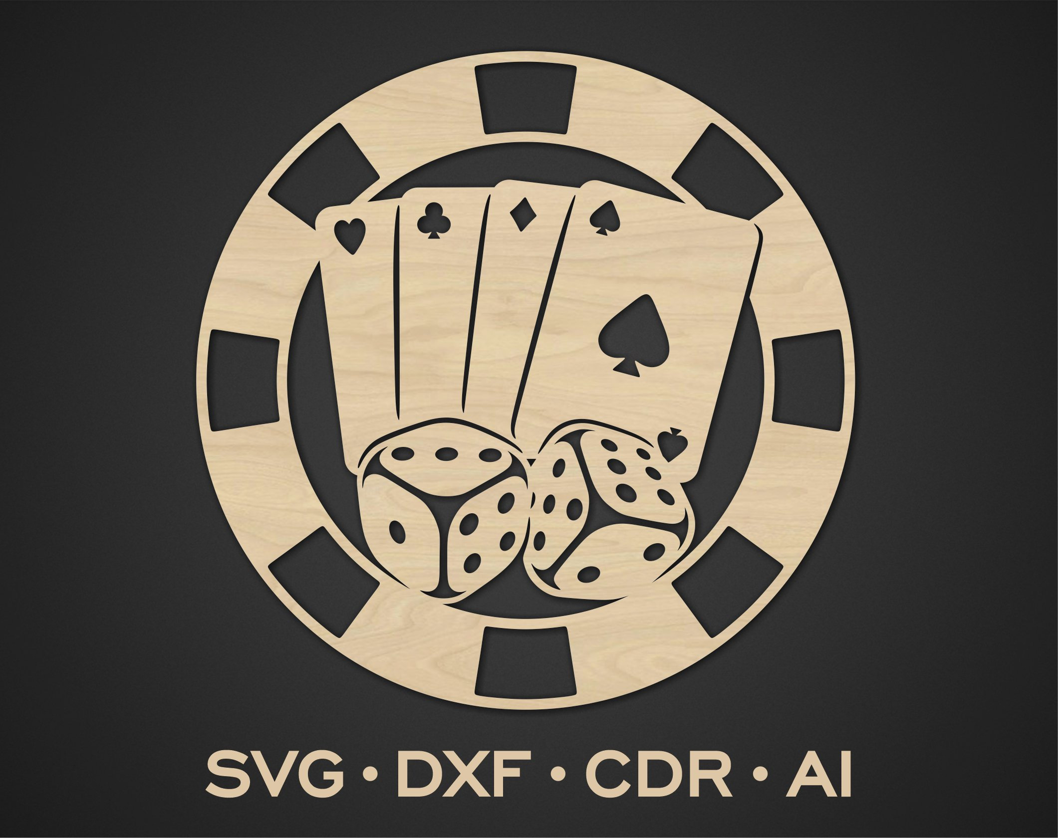 Casino Chip SVG Dice SVG Cards SVG Svg Dxf Cdr Ai Files - Etsy