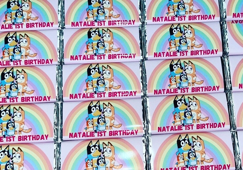 Bluey Personalised Chocolate Bars Birthday Party Favour Candy Bar - Etsy