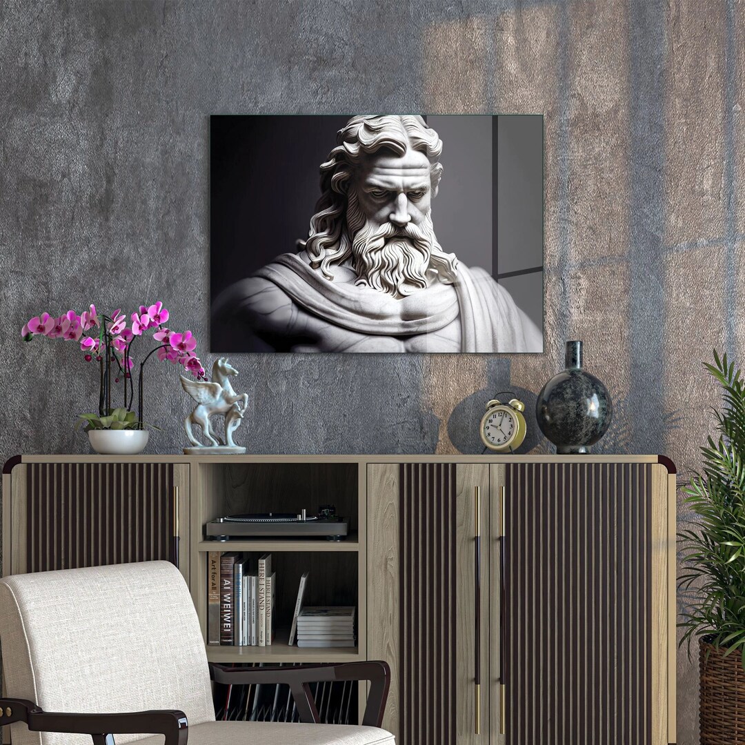 Zeus Wall Decor Greek God Zeus Wall Art Lightning God Zeus - Etsy