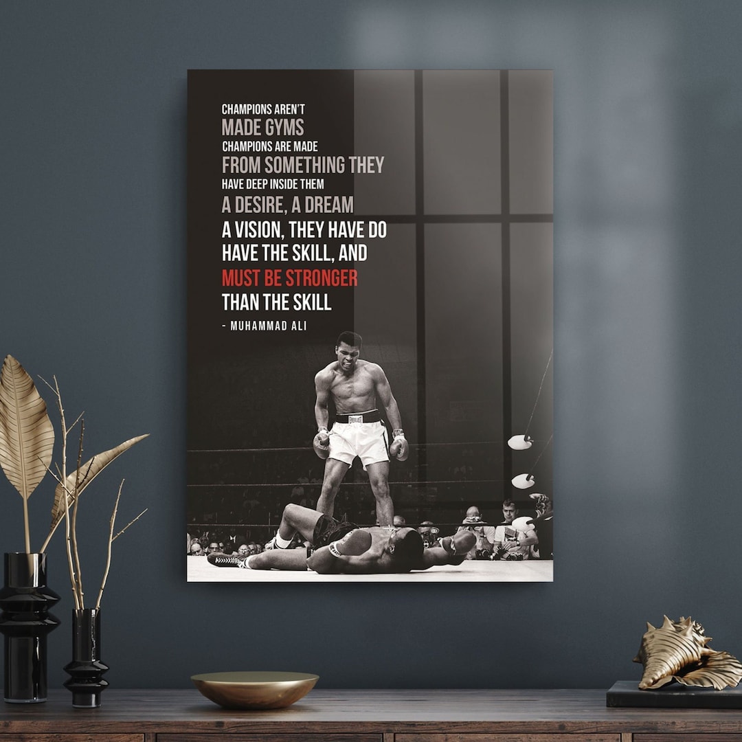 Muhammad Ali Wall Art, Muhammad Ali Poster, Quotes Wall Art, Box Glass ...