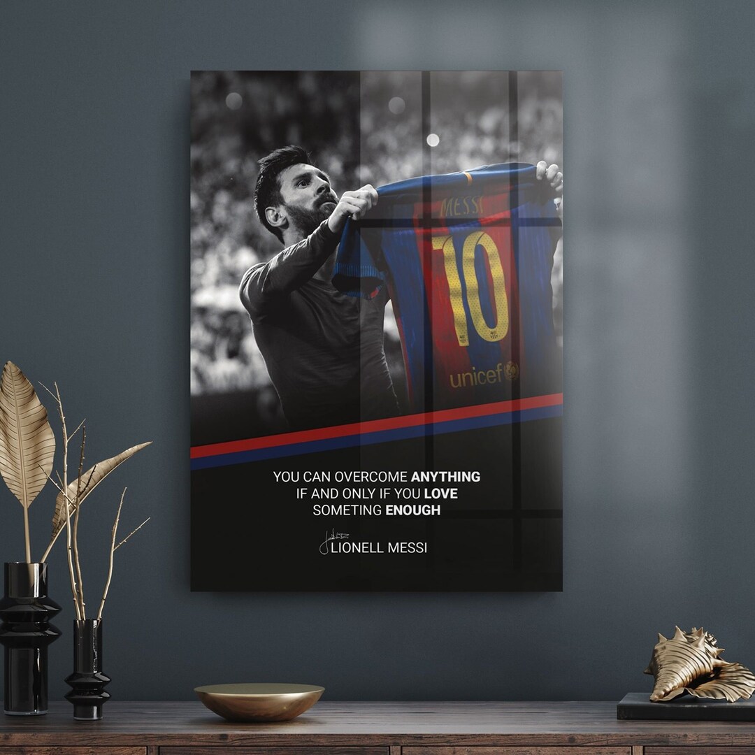 Lionel Messi Wall Decor Huge Canvas Tempered Glass Wall - Etsy