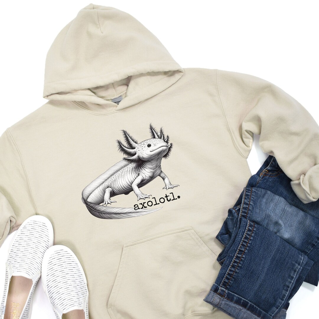 Realistic Axolotl Hoodie - Unique Aquatic Animal Sweatshirt - Etsy