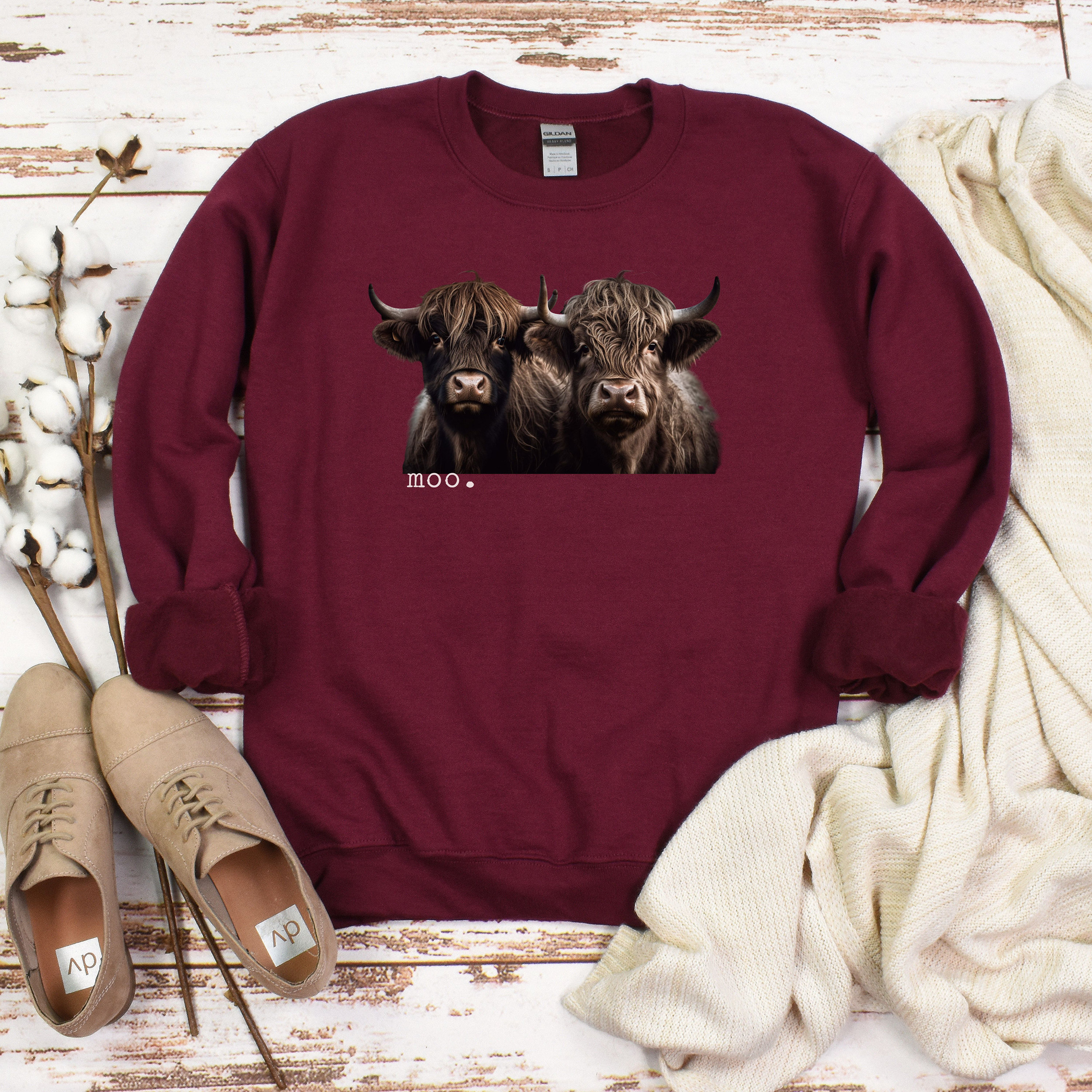 Highlander Cow Sweatshirt, Cute Highlander Cow Sweater, Cow Sweatshirt ...