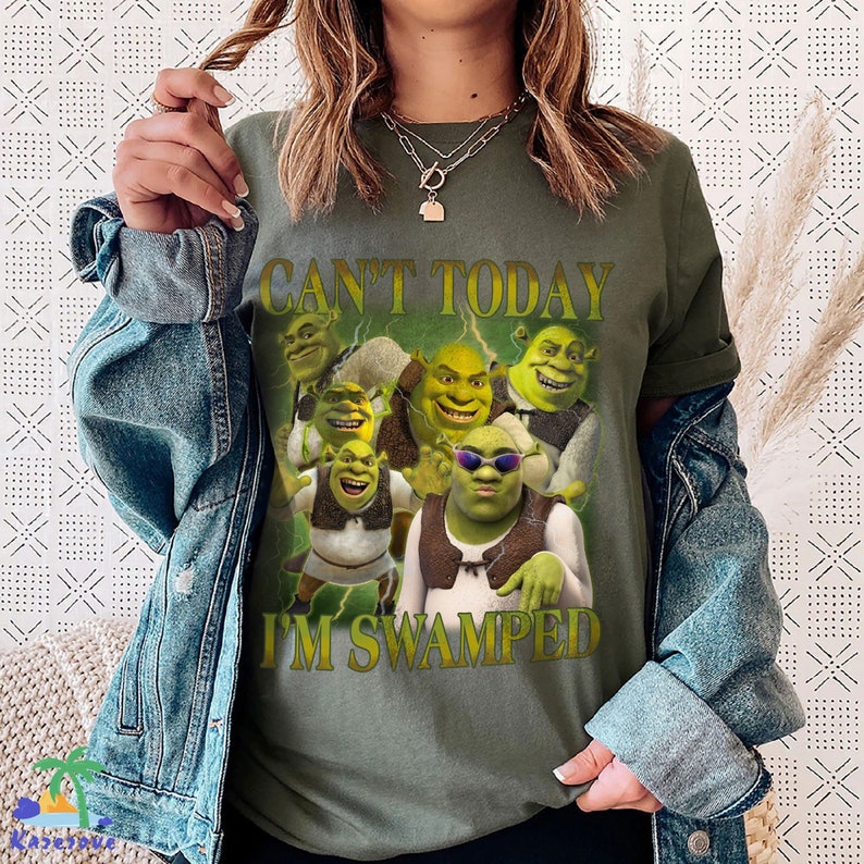Can't Today I'm Swamped Shrek Shirt, Shrek Fiona Princess Shirt, Funny ...