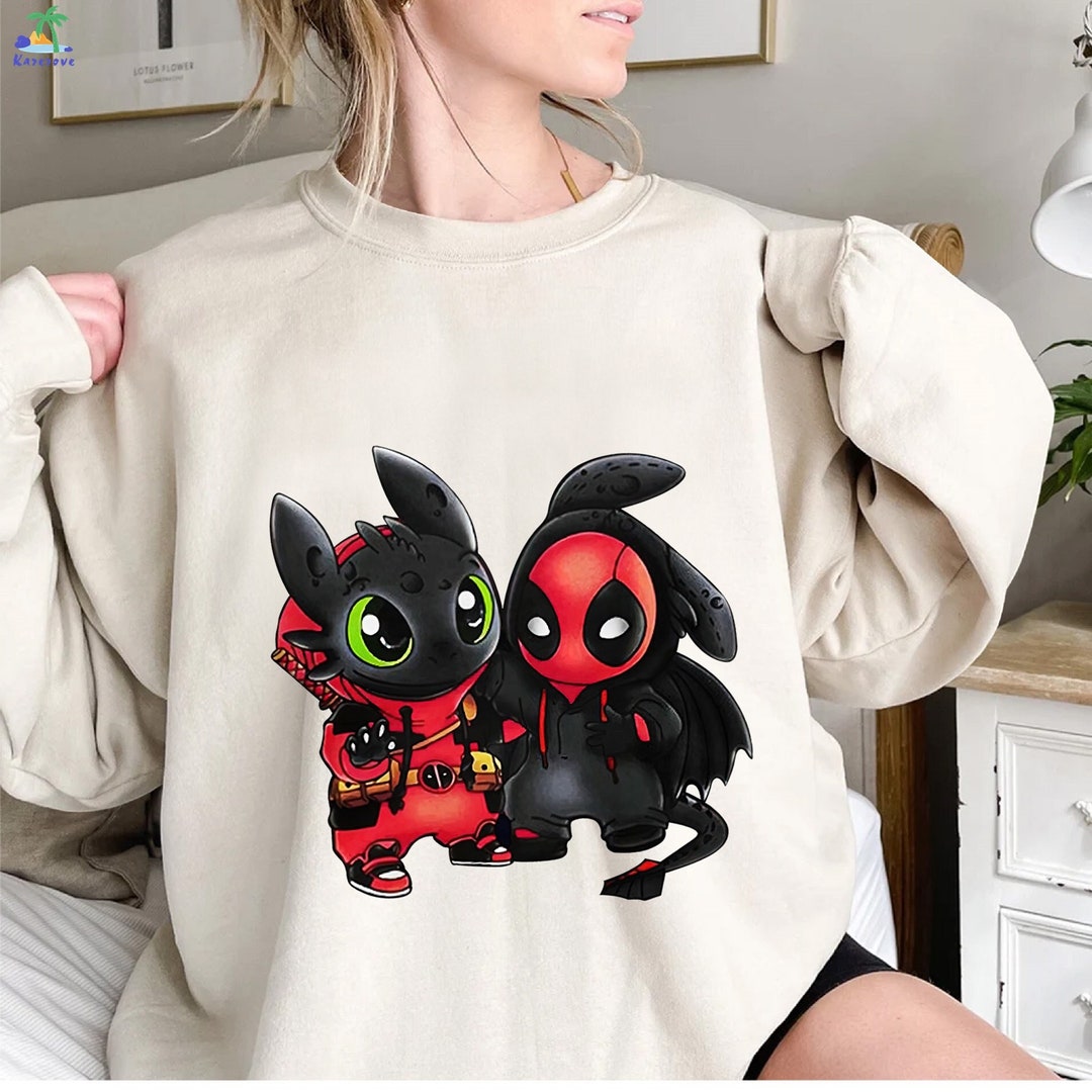 Deadpool and Toothless Cosplay Cute Friends Shirt, Marvel Fan Tee ...