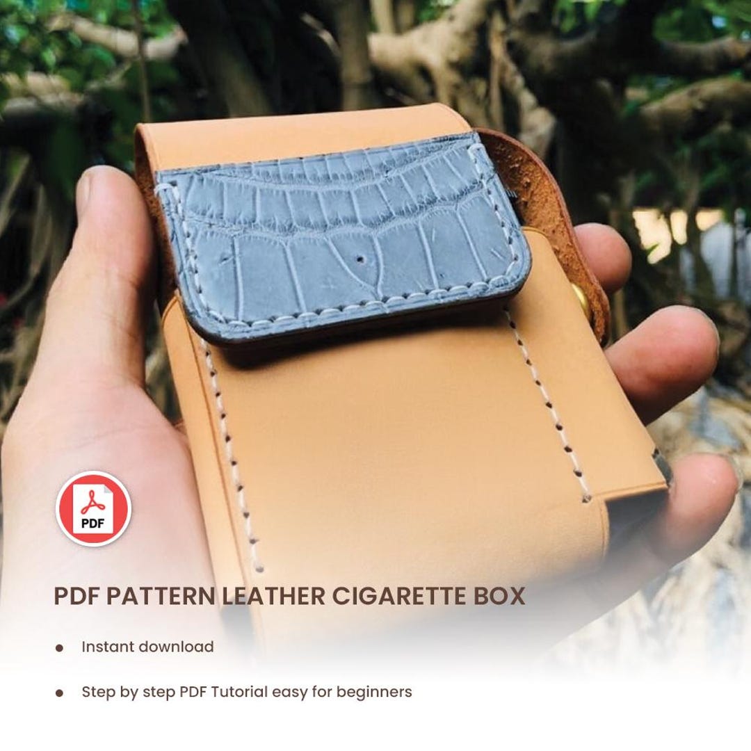 PDF Cigarette Box Cover Template DIY Leather Cigarette Case,handmade ...