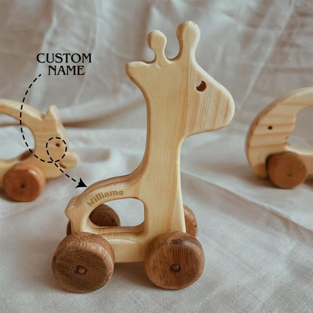 Personalized Set of Animal Rolling Toys Eco-friendly Toys, Montessori ...