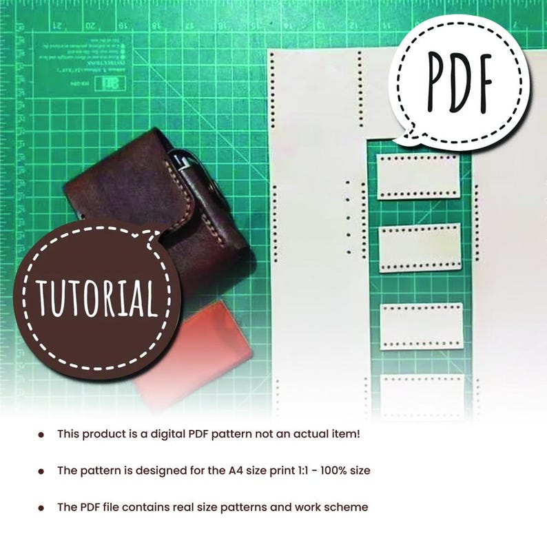 PDF Cigarette Box Cover Template DIY Leather Cigarette Case,handmade ...