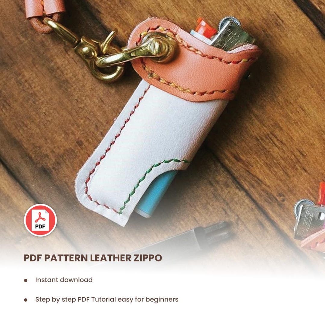 PDF Pattern Leather Lighter Pouch Handmade Leather DIY Lighter Case ...