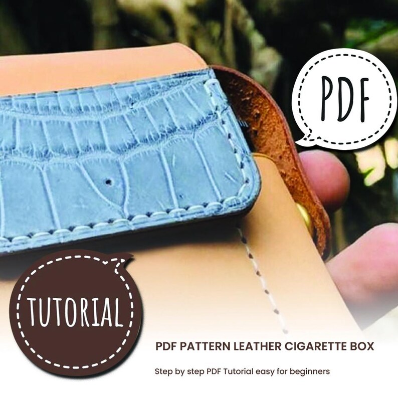 PDF Cigarette Box Cover Template DIY Leather Cigarette Case,handmade ...