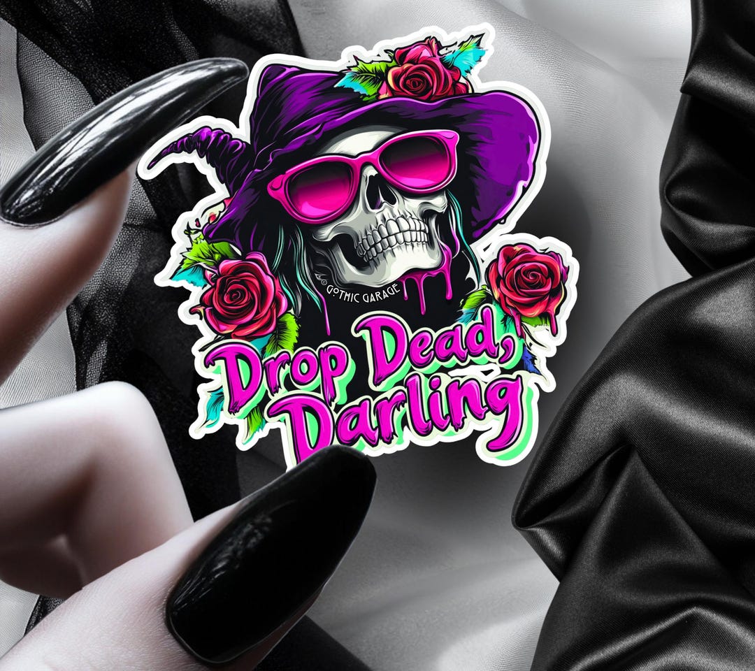 Sassy Witch Skeleton Waterproof Die Cut Sticker, Choose Between Glossy ...