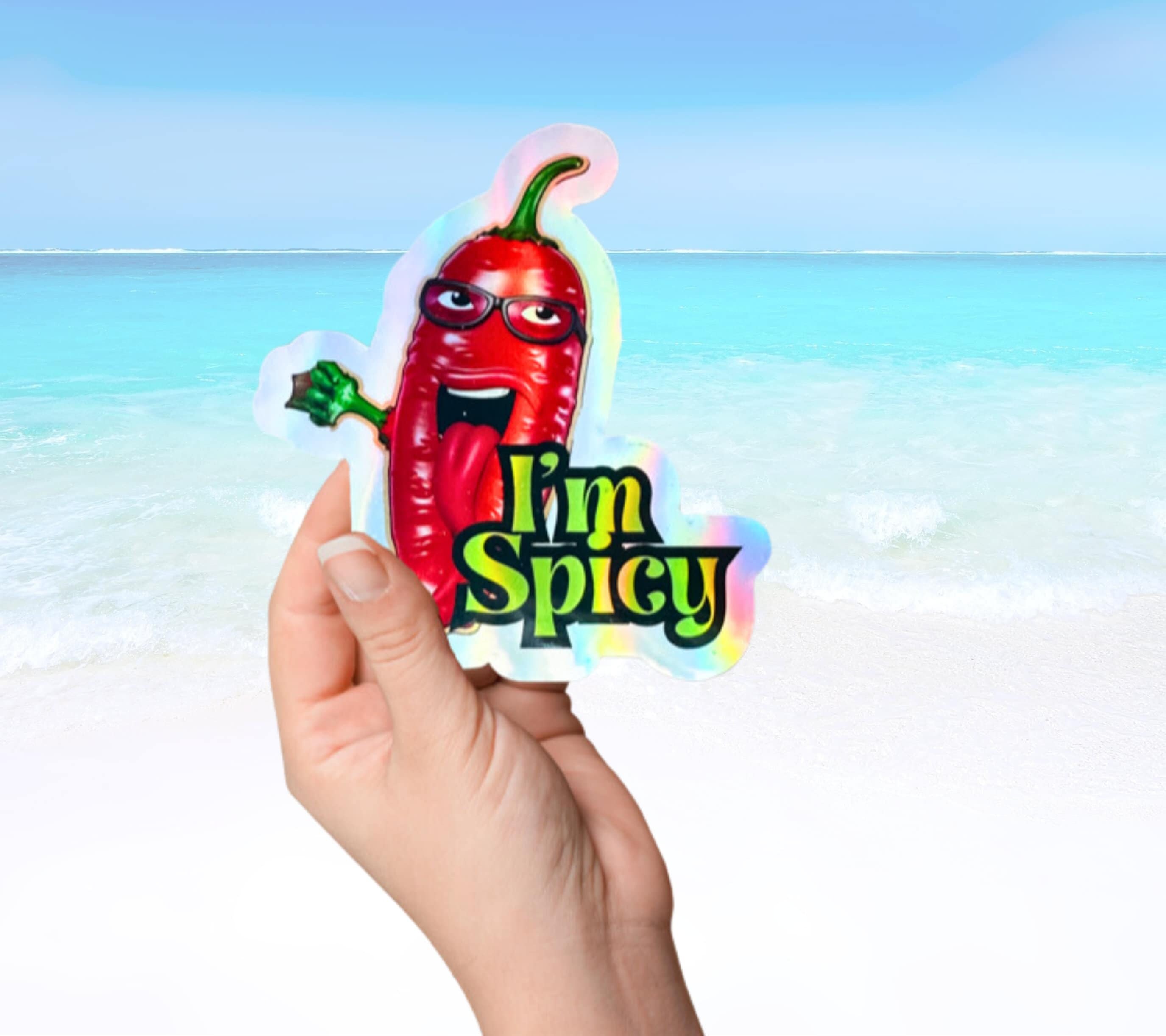 Sticker: Red Hot Pepper, Im Spicy, Die Cut Holographic or Glossy One ...