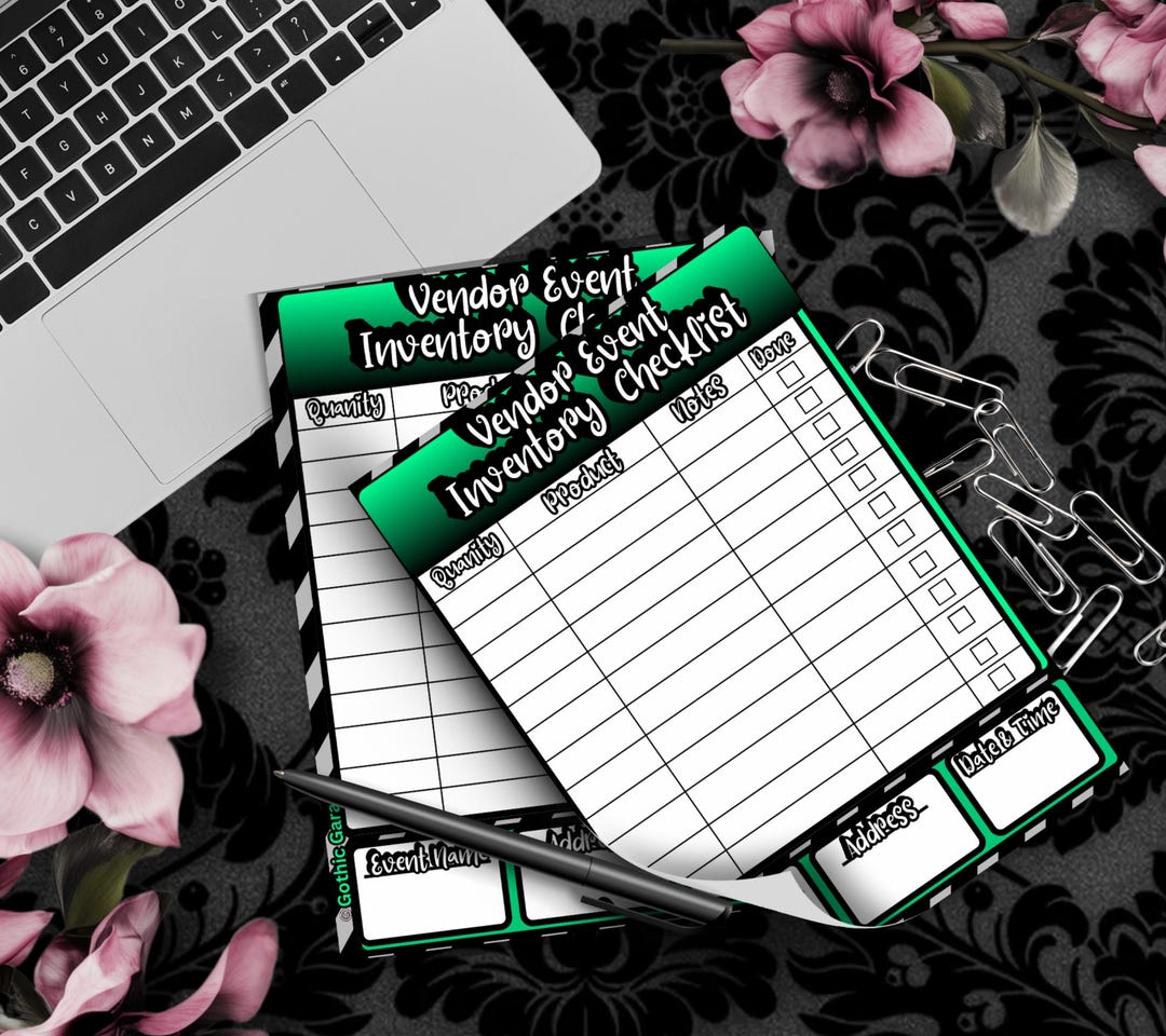 Vendor Event Inventory Checklist Notepad – Organization Pad for Craft ...
