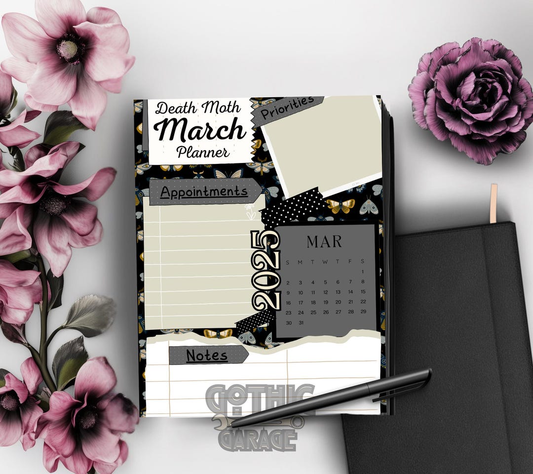 Printable Death Moth 2025 Yearly Planner Download & Organize Your ...