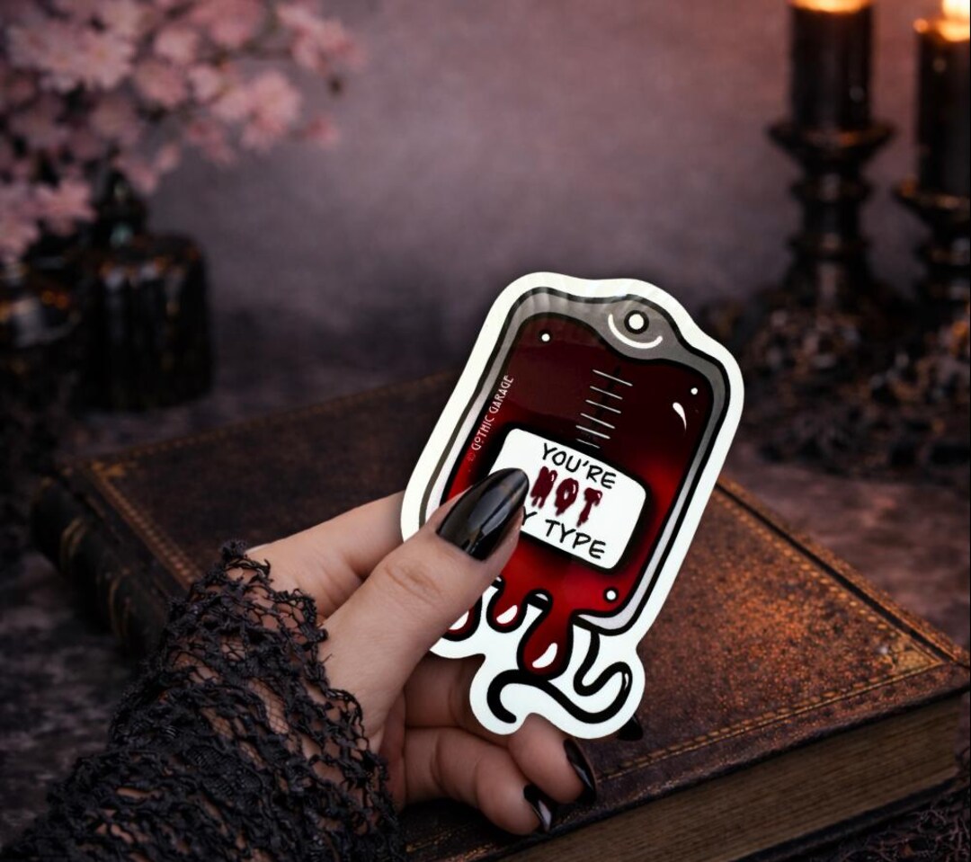 Vampire Blood Bag, Waterproof Die Cut Sarcastic Sticker, Choose Between ...