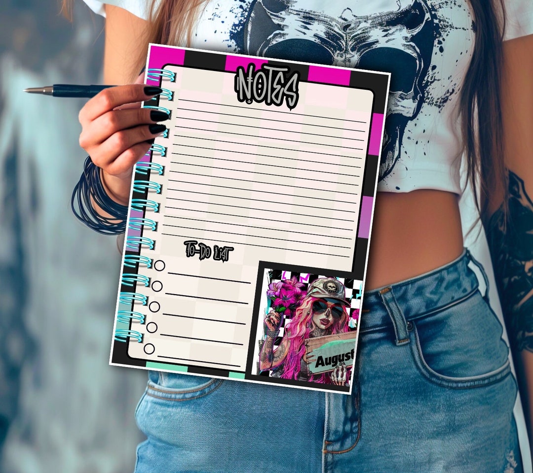 August Birth Flower Notes, Goth Stationery for Taking Notes or Task ...