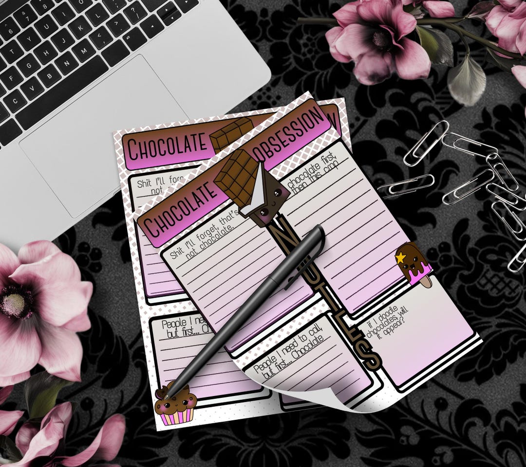 Kawaii Chocolate Notepad: Sassy Task Management Stationery - Etsy