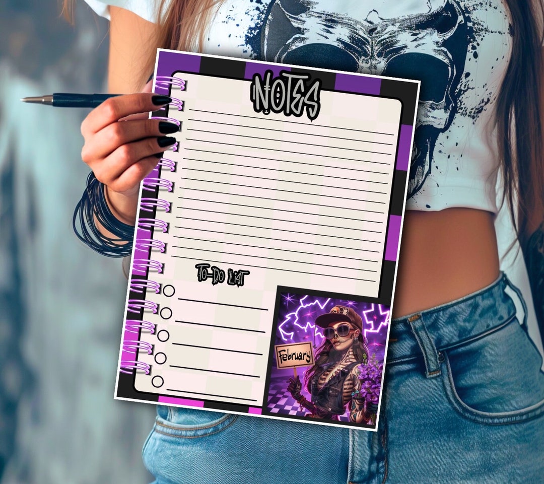 February Birth Flower Notes, Goth Stationery for Taking Notes or Task ...