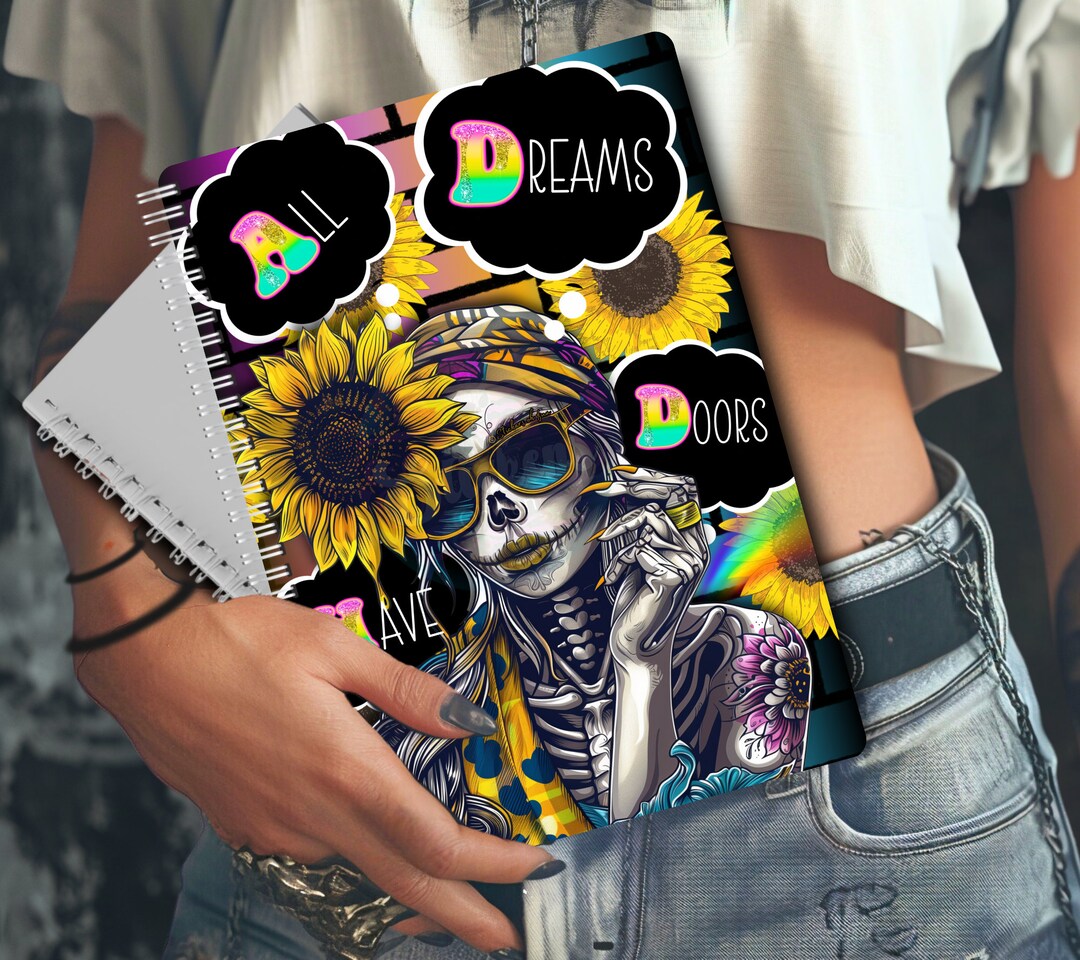 ADHD Sunflower Skeleton Reusable Sticker Book, Keep Stickers Organized ...