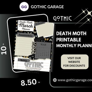 Printable Death Moth 2025 Yearly Planner Download & Organize Your ...