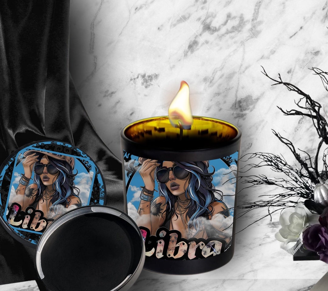 Libra Gothic Zodiac Candle, Perfect Allure to Goth Home Decor for a ...