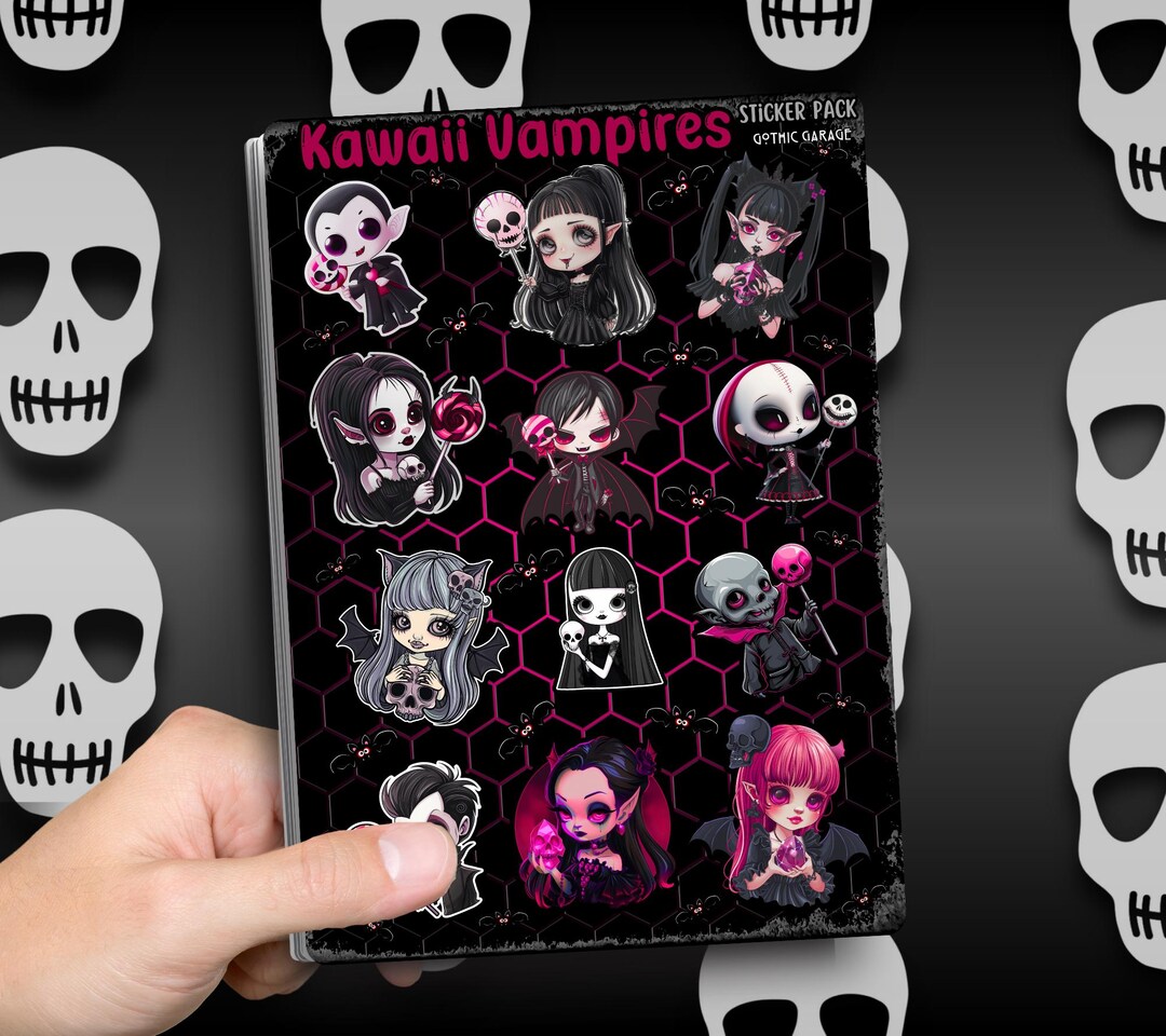 Gothic Kawaii Vampires Sticker Sheets for Collecting and Scrapbooking ...