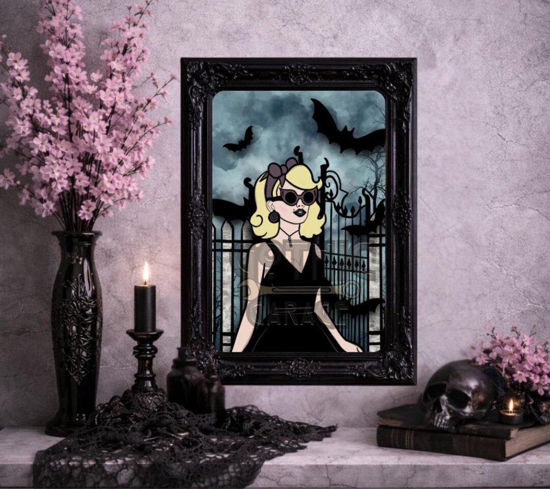 Gothic Rockabilly Art Print: Vintage Horror Pin-up - Signed - Etsy
