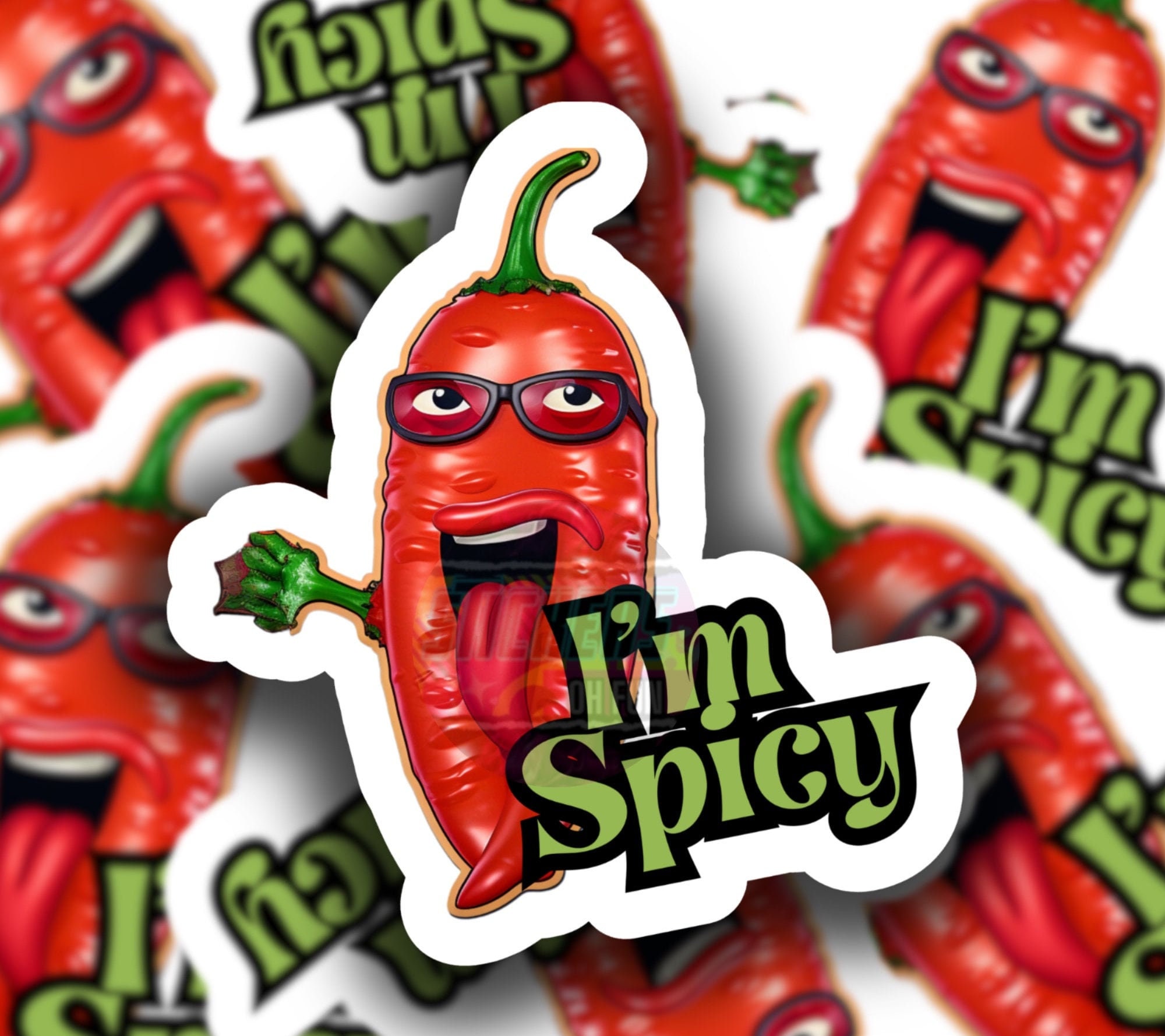 Sticker: Red Hot Pepper, Im Spicy, Die Cut Holographic or Glossy One ...