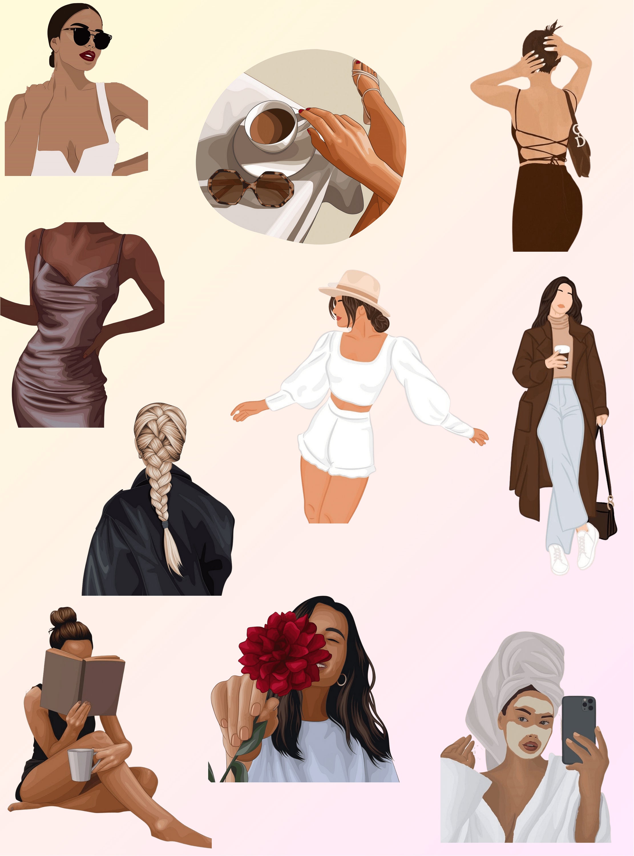 THAT GIRL Busy Girl Aesthetic Digital Sticker Book | Goodnotes ...