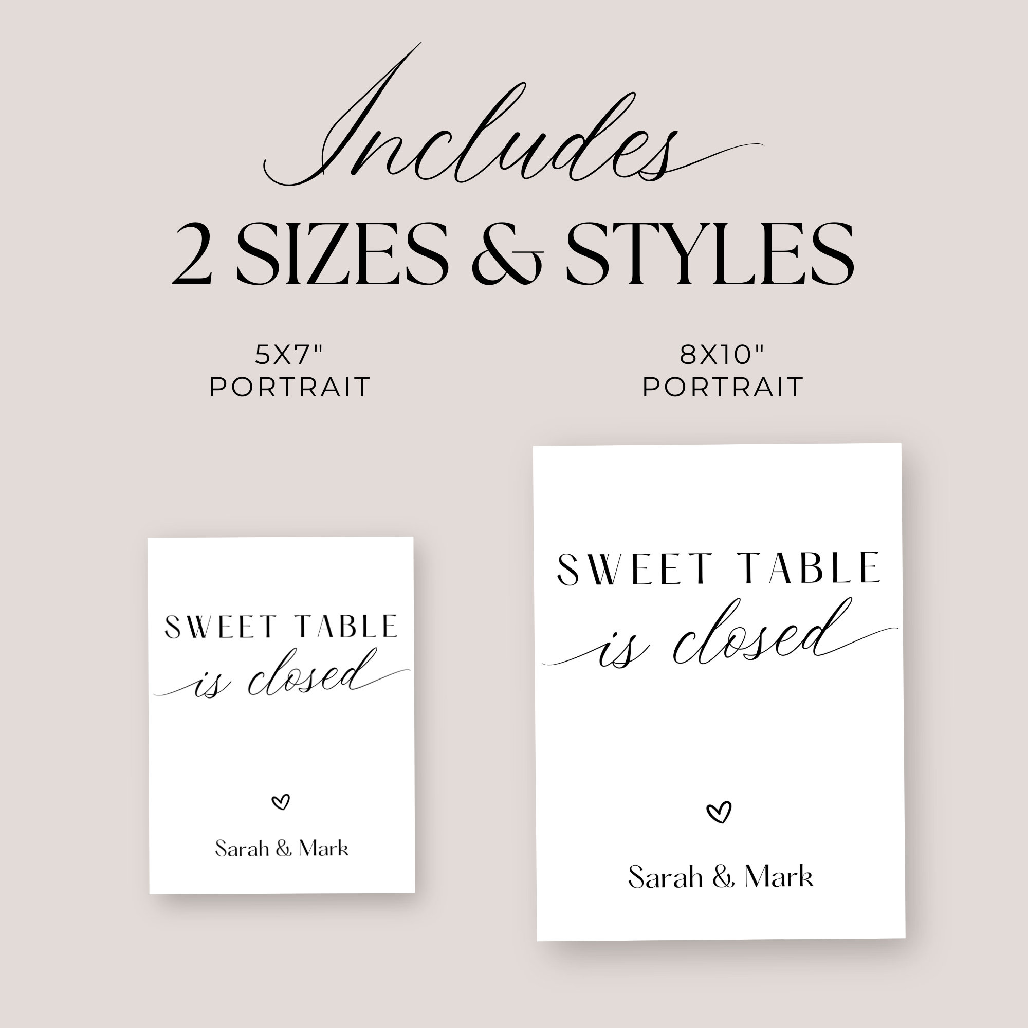 Dessert Bar Closed Sign, INSTANT DOWNLOAD, Candy Bar Sign, Canva ...