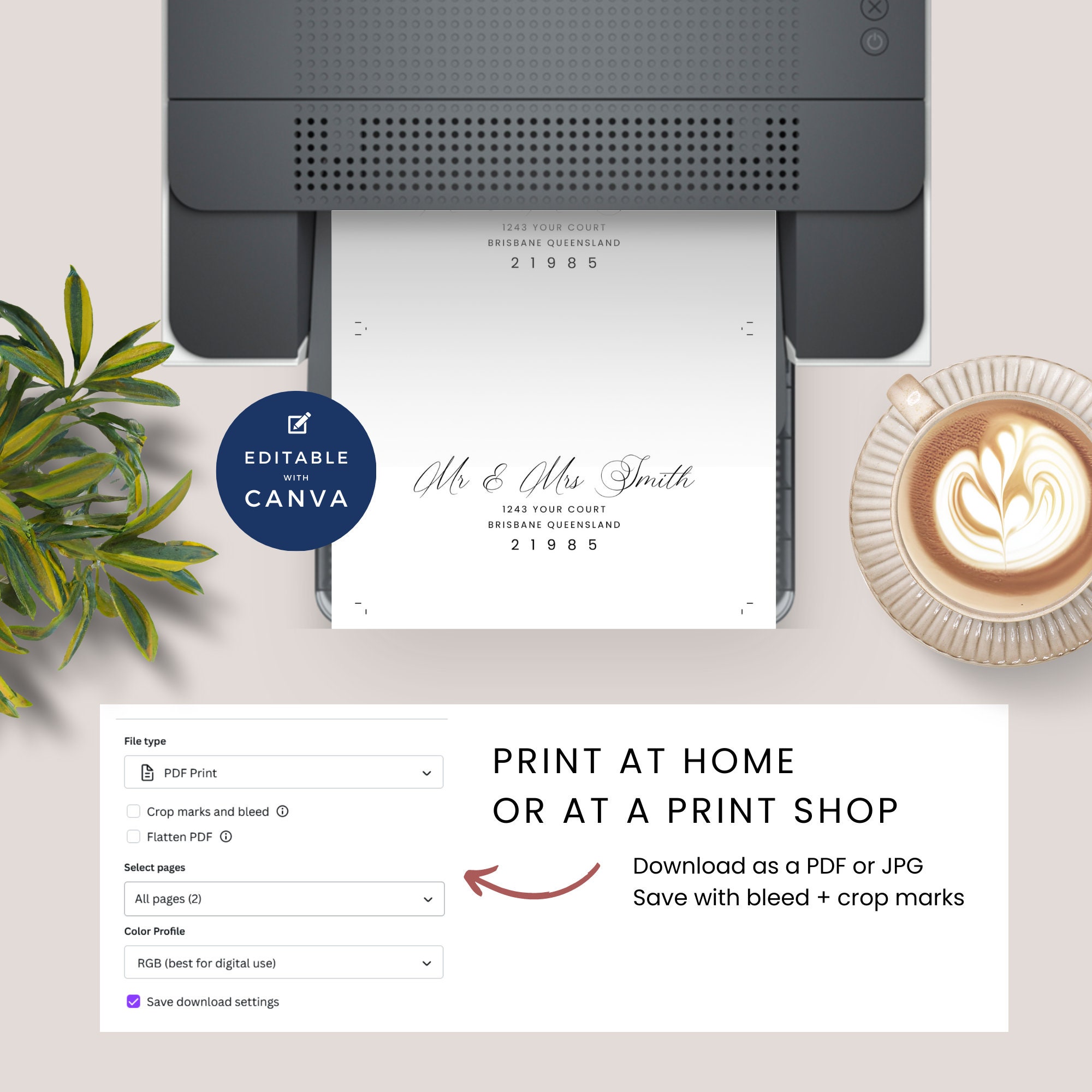 Envelope Address Template Word, INSTANT DOWNLOAD, A7 Envelope Address ...