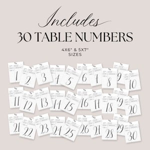 Library Card Table Numbers, INSTANT DOWNLOAD, Minimalistic Wedding ...
