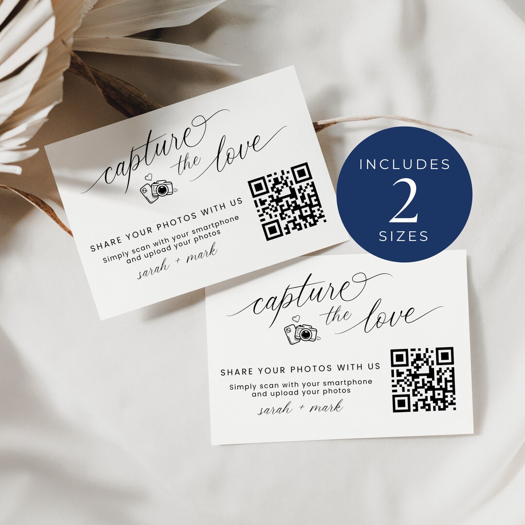 Capture the Love Wedding Qr Code Card, INSTANT DOWNLOAD, Wedding Qr ...