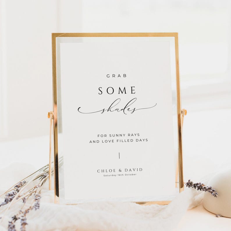 Wedding Sunglasses Sign, INSTANT DOWNLOAD, Please Grab Some Shades ...