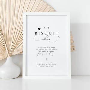 Biscuit Bar Sign, INSTANT DOWNLOAD, Dog Treat Wedding Favor Sign, Pet ...