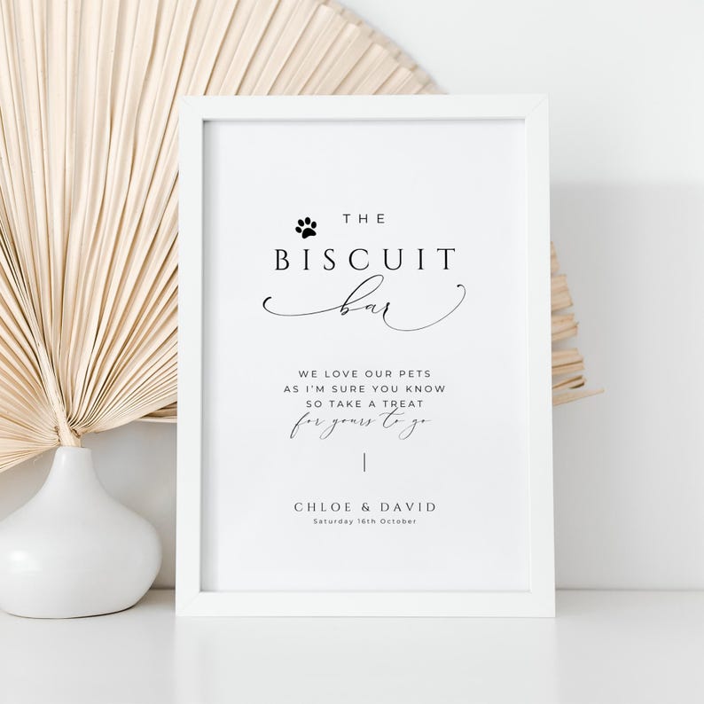 Biscuit Bar Sign, INSTANT DOWNLOAD, Dog Treat Wedding Favor Sign, Pet ...
