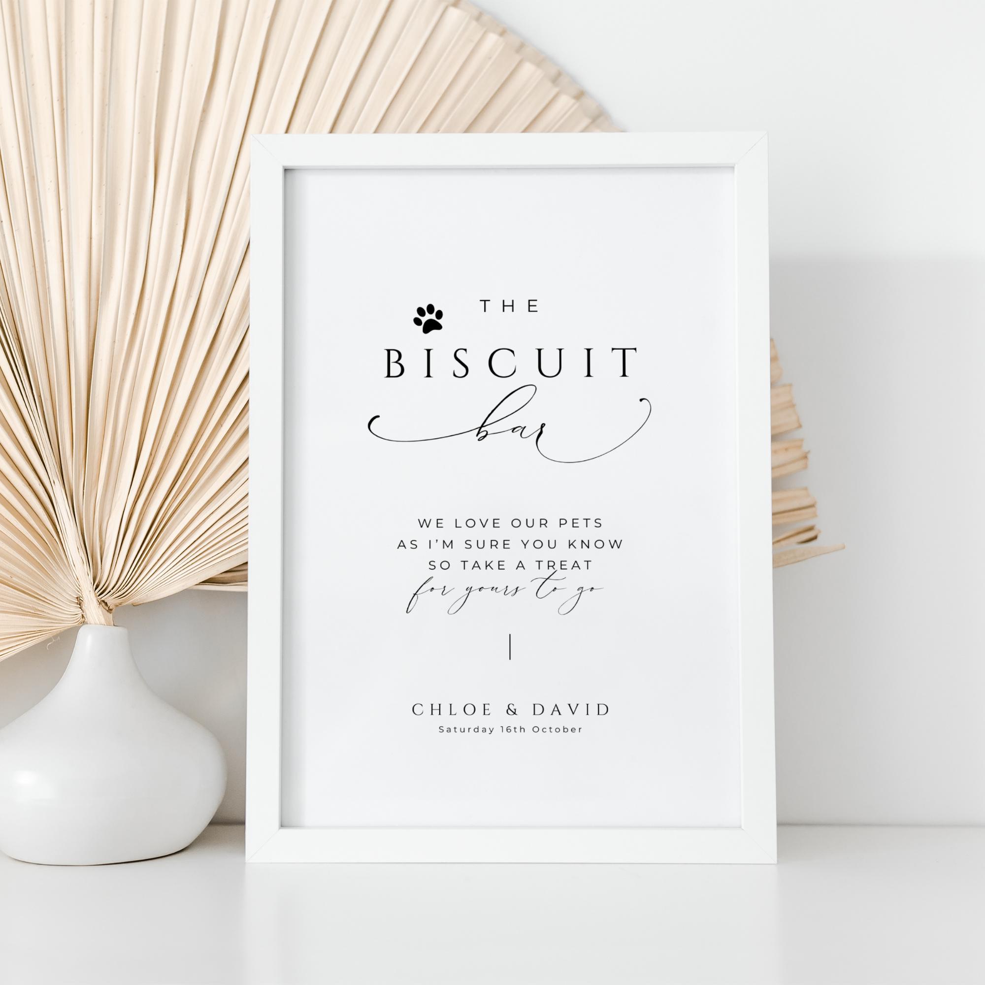 Biscuit Bar Sign, INSTANT DOWNLOAD, Dog Treat Wedding Favor Sign, Pet ...