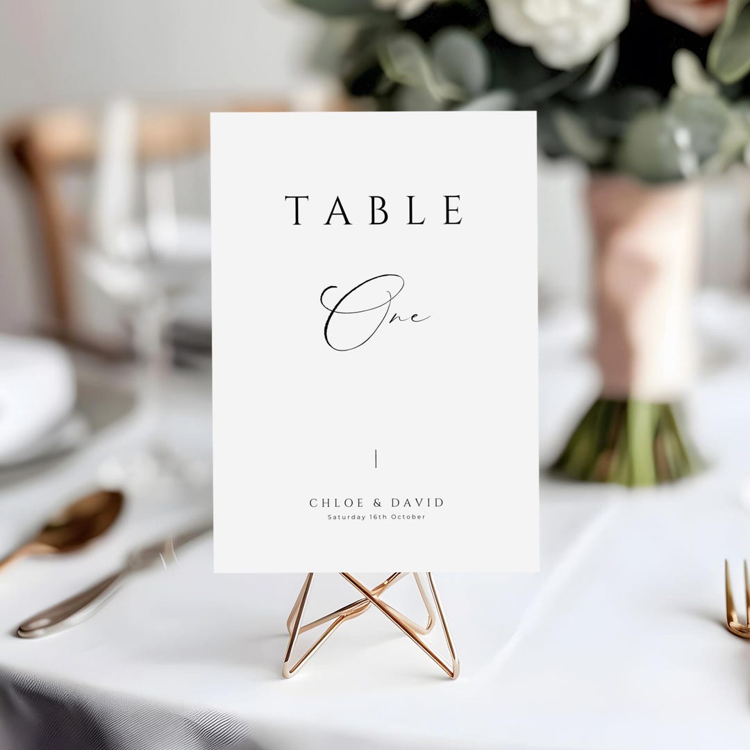 Table Numbers Sign Simple 1-30, INSTANT DOWNLOAD, Reception Table ...
