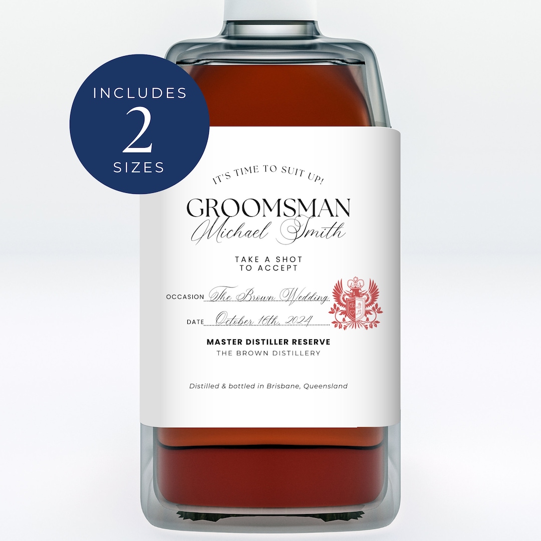 Groomsmen Whiskey Label Digital, INSTANT DOWNLOAD Groomsmen ...