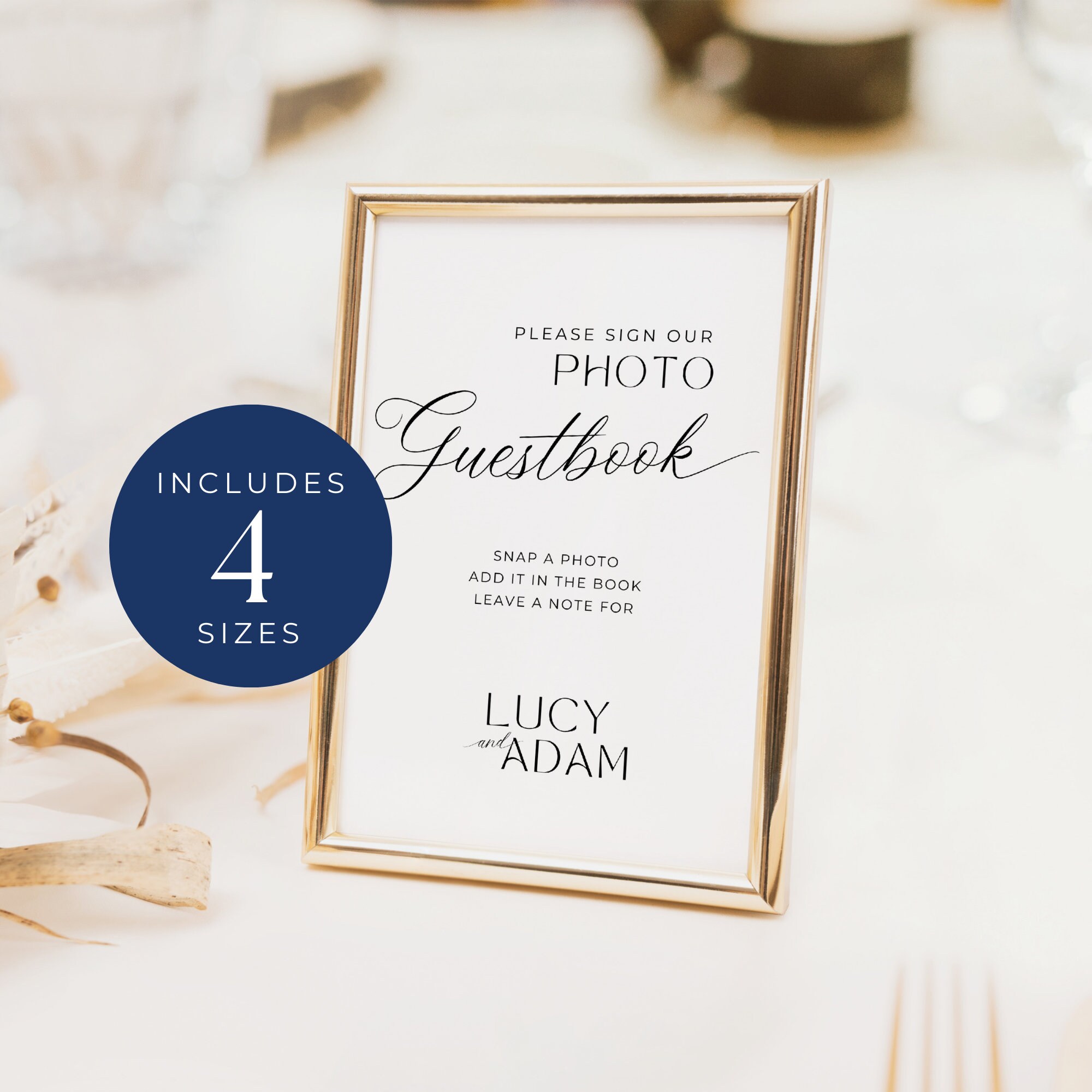 Photo Guest Book Sign 5x7, INSTANT DOWNLOAD, Camera Guest Book, Photo ...