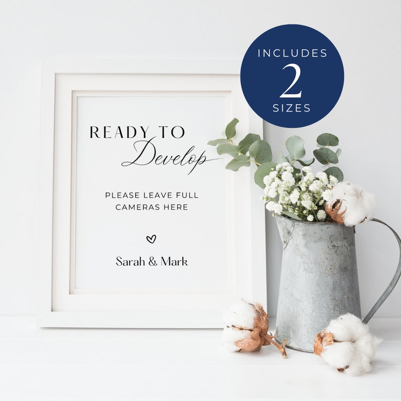 Disposable Camera Sign for Wedding, INSTANT DOWNLOAD, Snap A Photo ...